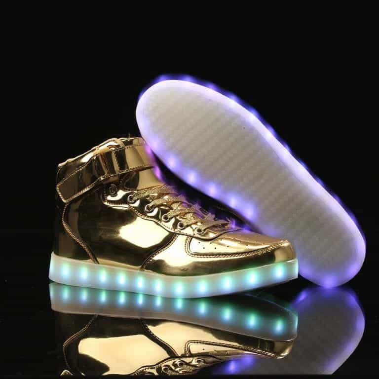 LED Shoes Men Gold High Top Remote