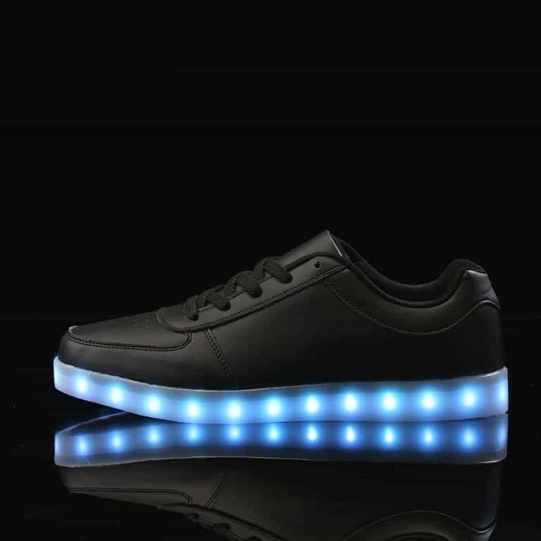 LED Shoes Women Black Low Top Remote
