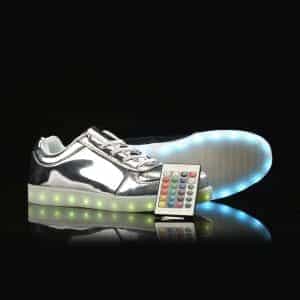 LED Shoes Women Silver Low Top Remote