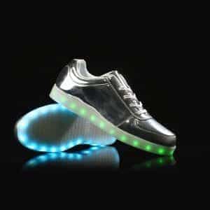 LED Shoes Women Silver Low Top Remote