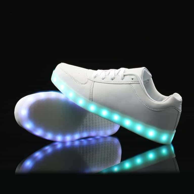 LED Shoes Women White Low Top Remote