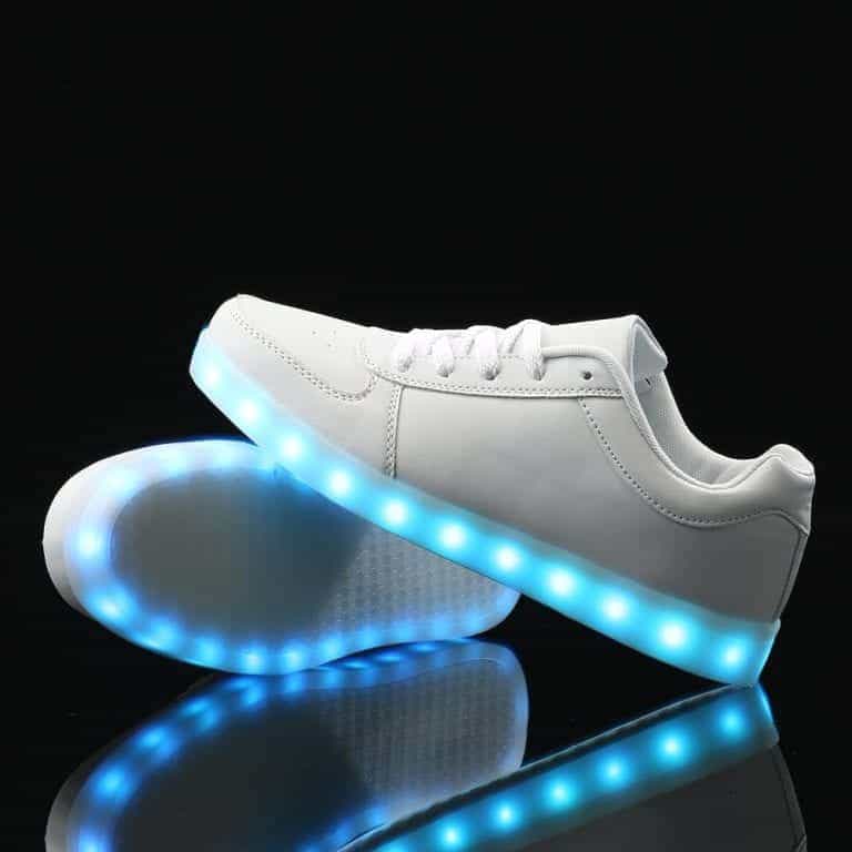 LED Shoes Women White Low Top Remote