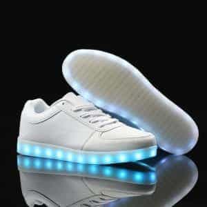 LED Shoes Women White Low Top Remote