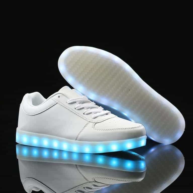 LED Shoes Mens White Low Top Remote