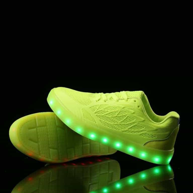 LED Light Up Trainers Women Neon Green