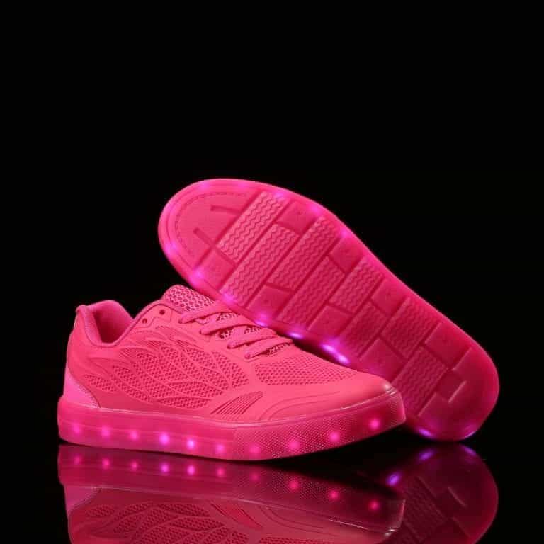 LED Light Up Trainers Women Neon Pink
