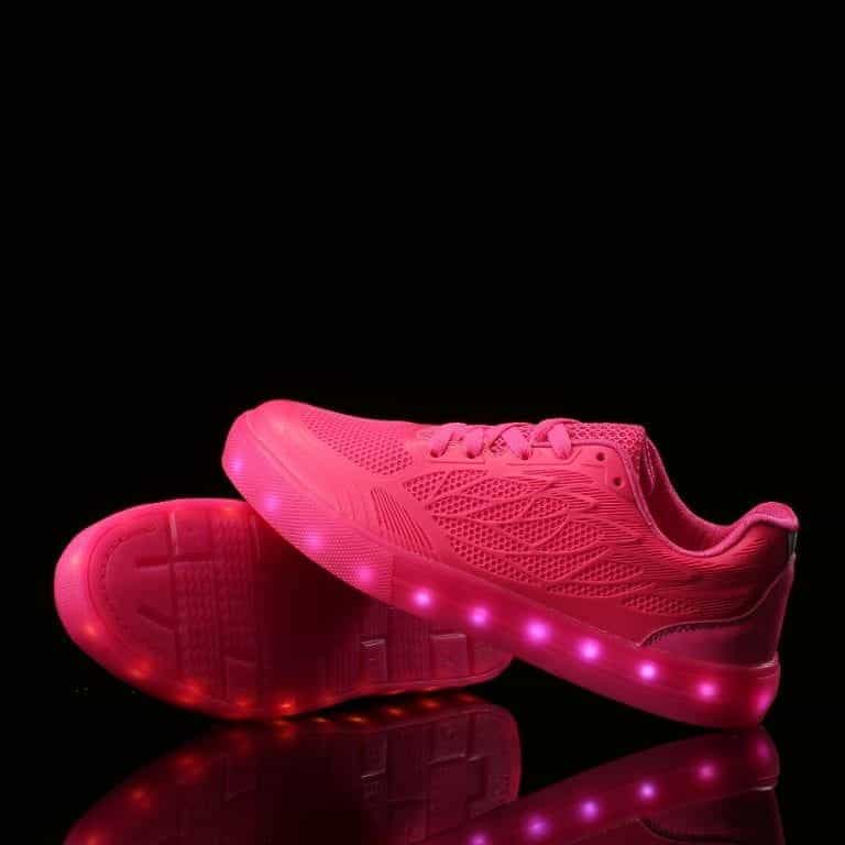LED Light Up Trainers Women Neon Pink